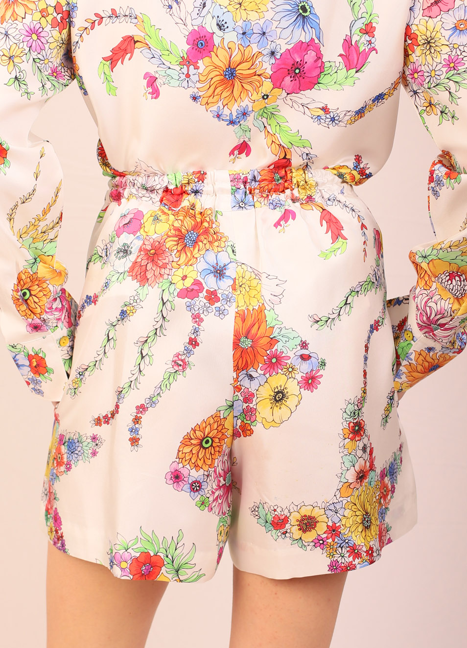 Floral silk shorts - Laboratorio Capri - Manecapri