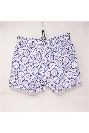 Faraglioni and blue lizards pattern swimsuit - Aram Capri - Manecapri