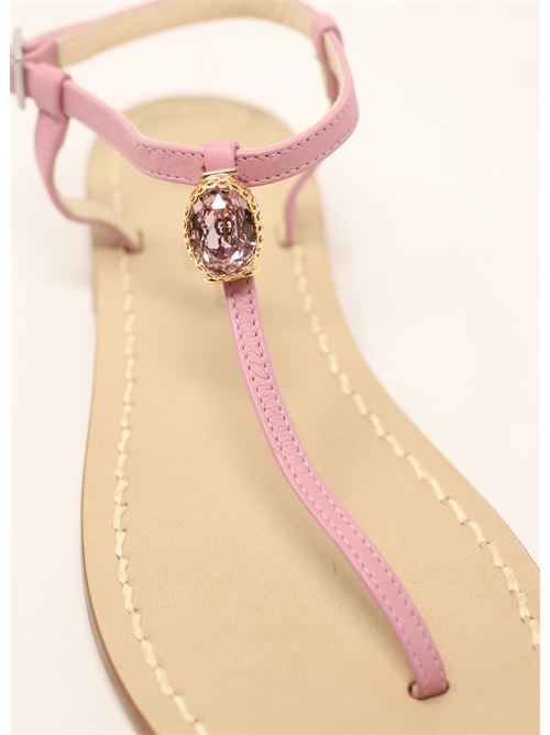 Sandali capri gioiello rosa - Da Costanzo - Manecapri